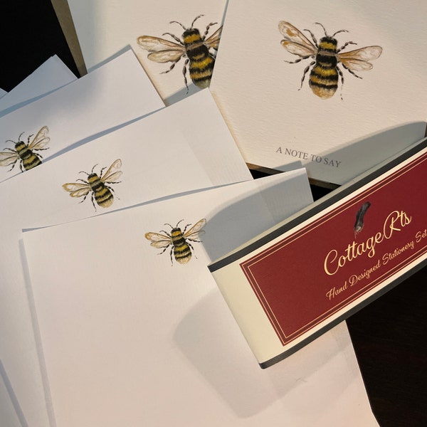 Floral Bumble Bee Letter Writing Paper - Letter Writing Set ...