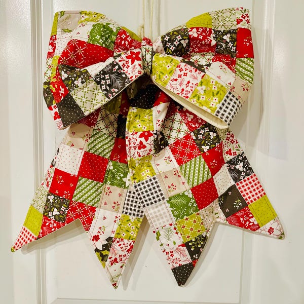 Patchwork Quilted Bow Sewing Pattern PDF • Confident Beginner • Scrap ...