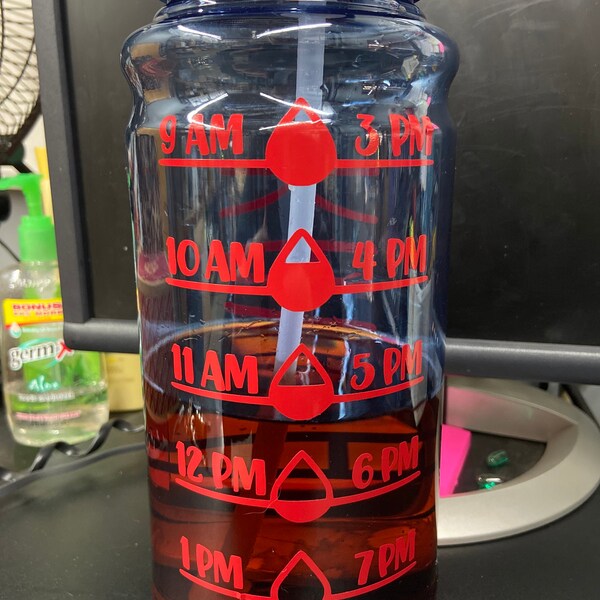 Custom Water Timeline Vinyl Decal Sticker | Daily Water Tracker Sticker ...