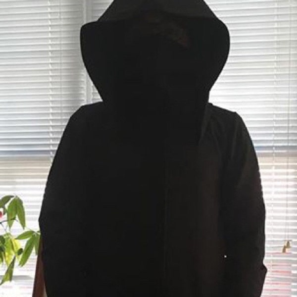Shadow Hoodie ( Mens Dark Black Mask Hoodie Jacket Ninja Shinobi ...