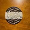 Hello Geometric Welcome Sign, Digital Download, Round Door Hanger Svg ...