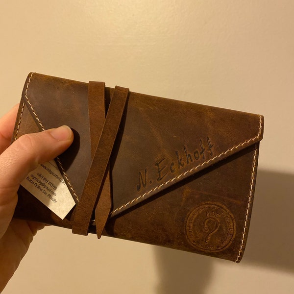 Personalized Leather Fly Fishing Wallet With Sheep Skin -fishing ...