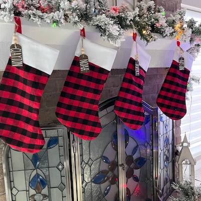 Rae Dunn Inspired Name Tags Personalized Wood Stocking Tags Farmhouse ...