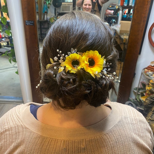 Sunflower Bridal Headpiece Sunflower Hair Comb Sunflower Headband ...
