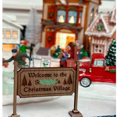 Custom Christmas Village Welcome Sign, Welcome to Our Village Sign ...