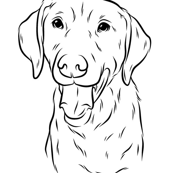Custom Line Drawing Pet| Dog Portrait INK| Tattoo Commission| Line Art ...