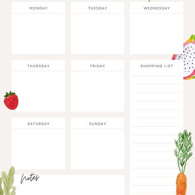 Minimalist Meal Planner, Meal Planner Printable, Meal Planner Digital ...