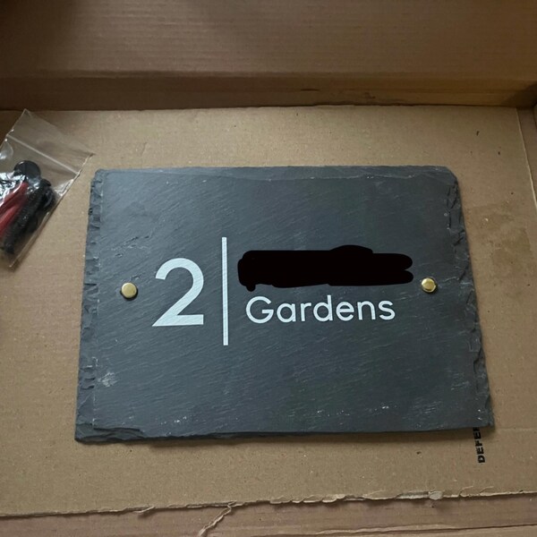 House Numbers, Rustic Slate House Number, Slate Gate Sign Engraved ...