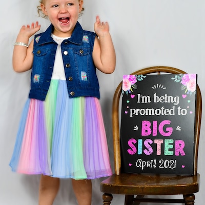 Big Sister Pregnancy Announcement, Promoted to Big Sister Sign ...