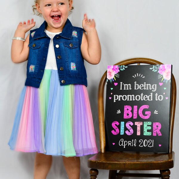 Big Sister Pregnancy Announcement, Promoted to Big Sister Sign ...