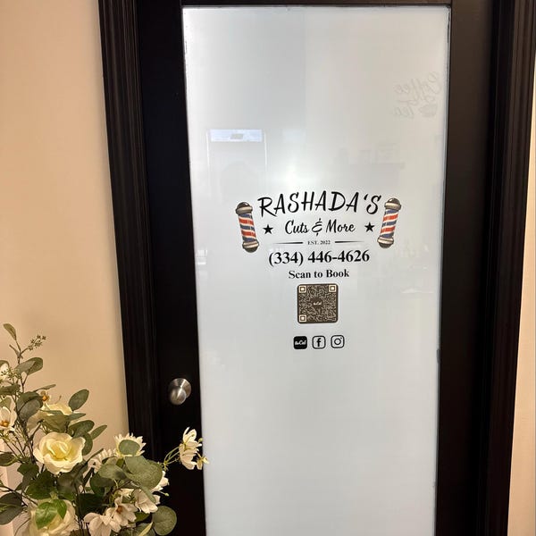 Business Door Sign- Custom Logo Decal - Outdoor Decals / QR Code Decal ...