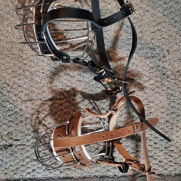 Strong Metal Wire Basket Dog Muzzle for German Shepherd , Labrador ...