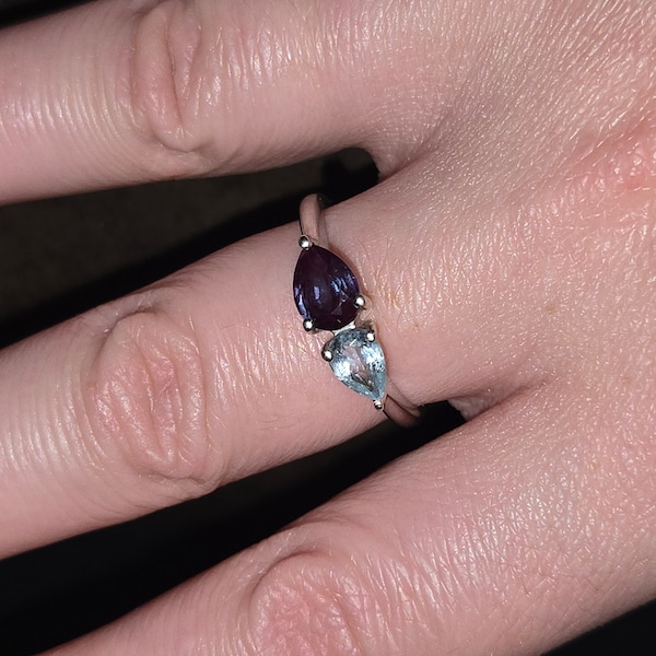Alexandrite Ring Color Change Stone Classic Round Cut Engagement Ring ...
