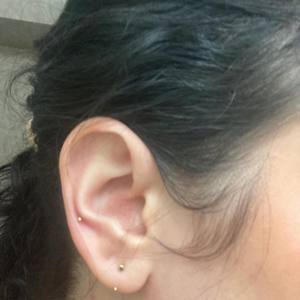 14k Solid Gold Spike Cone Rook Piercing Eyebrow Piercing Belly Button ...