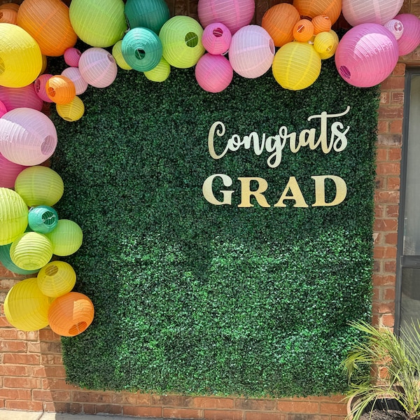 Congrats Grad Backdrop Sign, Graduation Party Decor, Class of 2024 ...