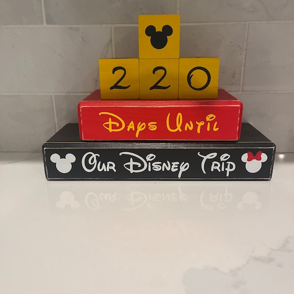 365 Days Disney Countdown, Disney Word Planner Blocks, Custom Disney ...