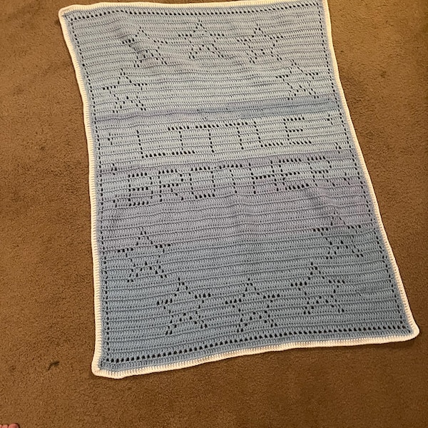 Crochet Blanket Pattern Little Brother Filet Blanket PDF, US Crochet ...