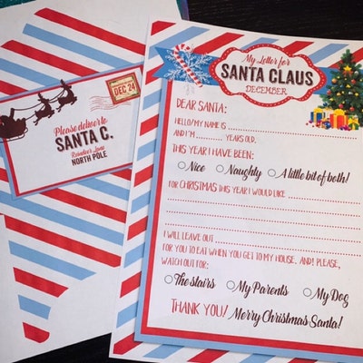 LETTER TO SANTA Kit, Santa Letter Kit With Envelope Template, Letter to ...