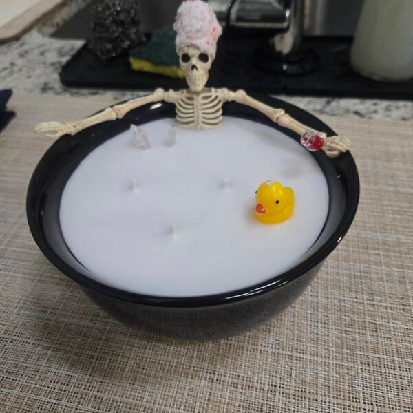 Haunted Splash Candle, Skeleton in Bath Candle, Unique Candle, Macabre ...