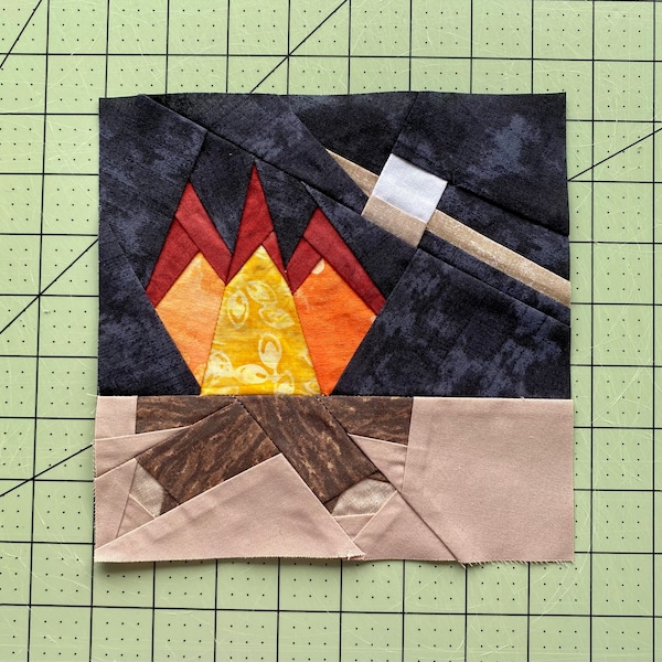 CAMP FIRE Paper Pieced Block Pattern in PDF - Etsy