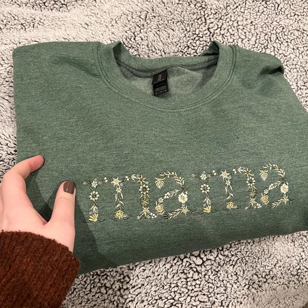 Embroidered Bow Sweatshirt for New Mom Gender Reveal Mama Shirt ...