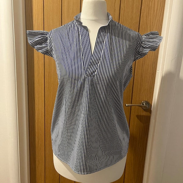 Blouse Sewing Pattern, XS- XXL, Top Blouse Pattern PDF, Ruffled Blouse ...