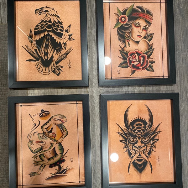 Reaper American Traditional Tattoo Flash Print - Etsy