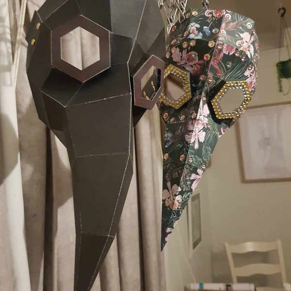 Plague Doctor Mask | DIY Paper Mask, Printable Template, Papercraft, 3D ...