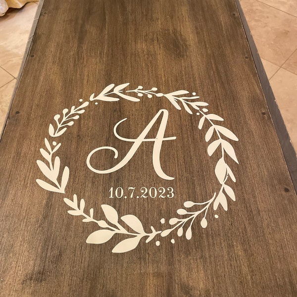 Monogram STENCIL or DECAL / Personalized Monogram / Wreath Monogram ...