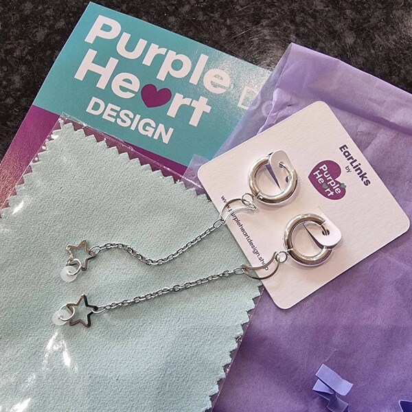 Gold Star Ear Cuff Earrings for Loop Earplugs, Sensory Earplug Holders ...