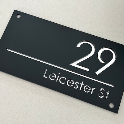 House Wall Plaques UK Luxe A4 Precision Laser Cut Acrylic House Number ...