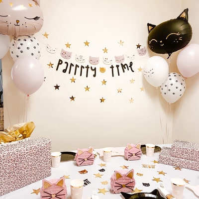 Giant Pink Kitty Cat Balloon, Cat Birthday Theme Party Supplies ...