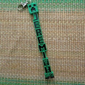 Minecraft Creeper Personalized Custom Name Tag Keychain - Etsy