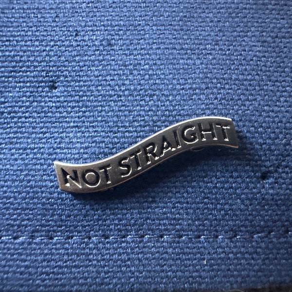 Not Straight Pin — Gay Pride Badge LGBT Rainbow Accessory Lesbian ...