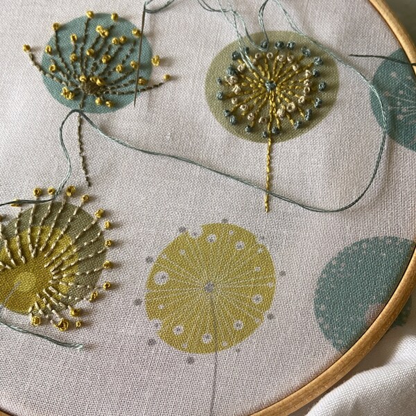 Dandelion Embroidery Kit. Scandinavian Style. Modern Hand Embroidery ...