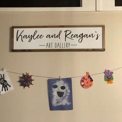 Kids Art Gallery Sign, Childrens Art Display Sign, Playroom Art, Kids ...