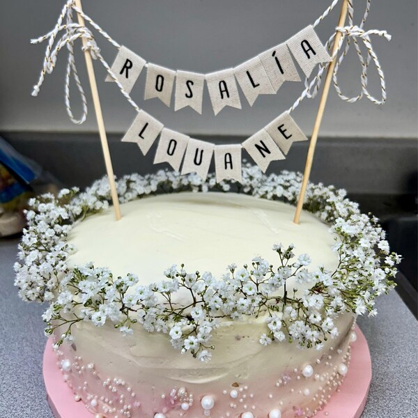 Birthday Cake Banner / Rustic Birthday Cake Topper / Happy Birthday ...