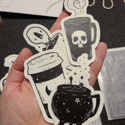 Spooky Brew Coffee Ghost Gothic STICKER Pack - Etsy