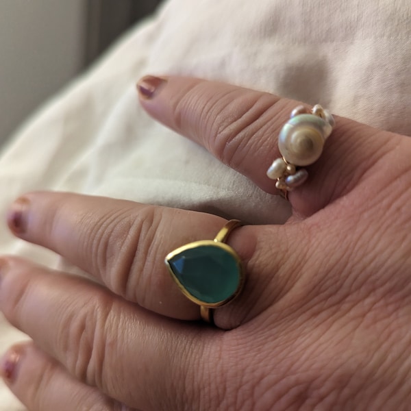 Adjustable Shell Ring, Wire Beach Ring, Seashell Ring, Pink Pearl Wire ...