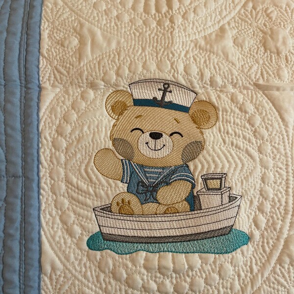 Nautical Teddy Bear Embroidery Designs - Baby Boy Sailor Bear Machine ...
