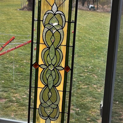 Beautiful Stained Glass Window Hanging 24 X 14 1/2 Including Hooks - Etsy