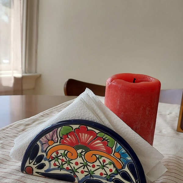 Talavera Napkin Holder Ceramic Multicolored Cobalt Blue Orange,green ...