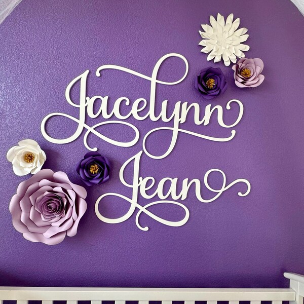 Name Cutouts for Nursery, Wooden Letters, Gold Name Sign, Wall Art ...