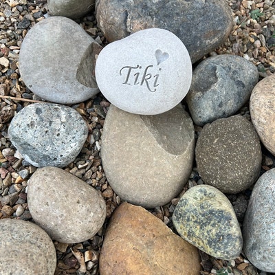 Custom Engraved Word Stone Personalized Grey Stone - Etsy