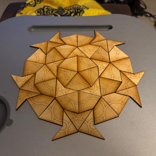 Penrose P2 Arc Tiles, Mathematical Puzzle, Pentagon Puzzle, Tile Puzzle ...