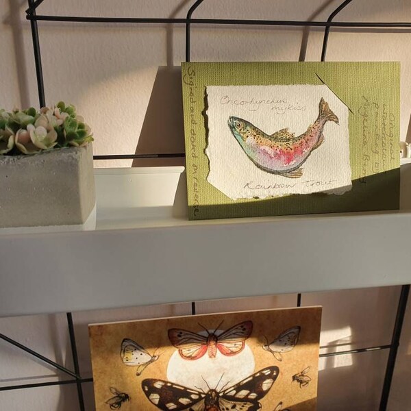 Original Hand Painted Greetings Cards of Owls, a Snowy and Eagle Owl ...