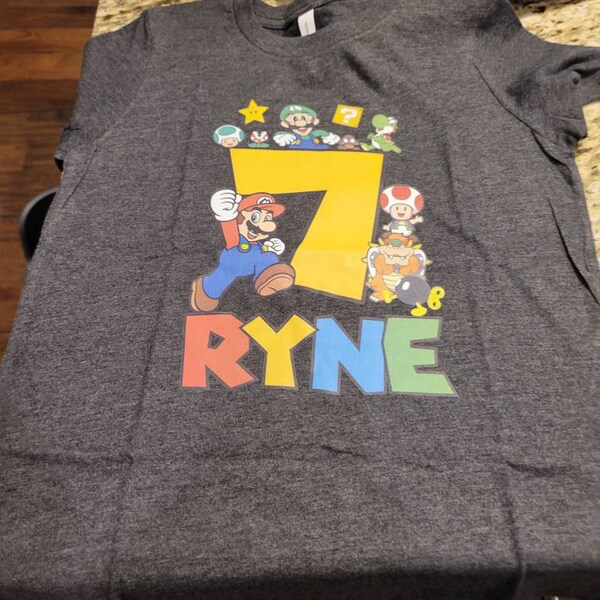 Super Mario Birthday Shirt for Boys Super Mario Custom Shirt Super ...