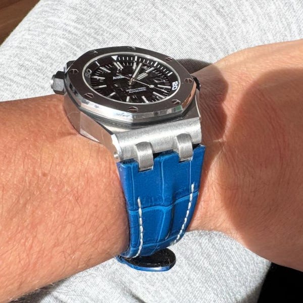 22mm Navy Rubber Strap Band Fits TDR Black Bay Pelagos Watches ...