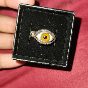 AWAKENING EYE RING// Glass Eye Ring// Eye Jewelry// Evil Eye Ring ...