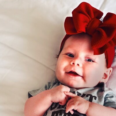 Dark Red Bow Dark Red Headwrap Baby Bow Big Red Bow - Etsy